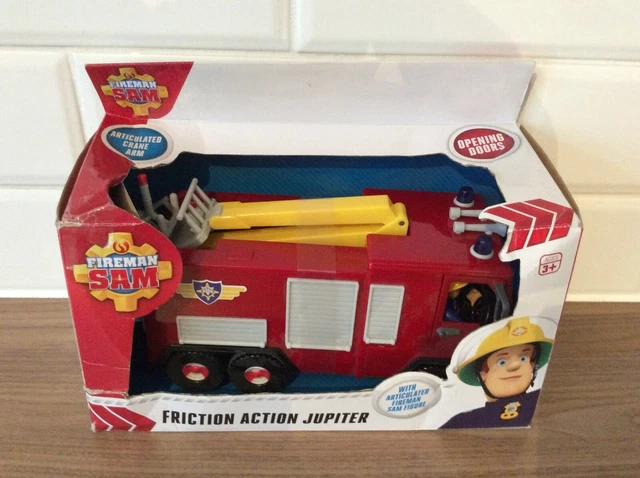 FIREMAN SAM FRICTION Jupiter Fire Engine With Sam Figure Working Crane ...