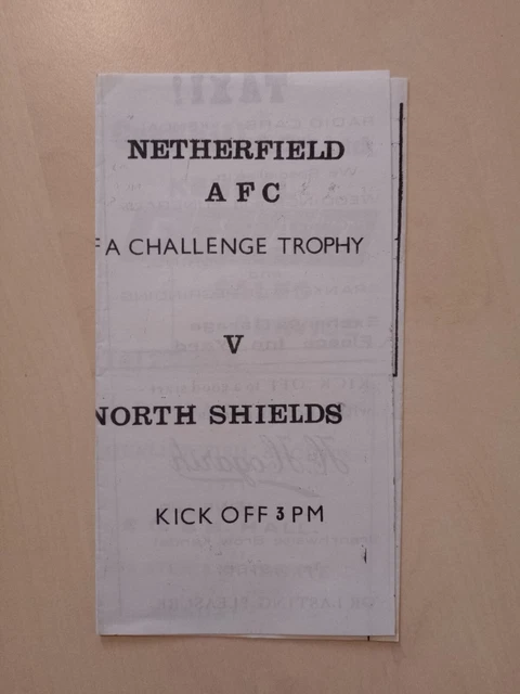 NETHERFIELD V NORTH Shields, FA Trophy, 1976/7 £2.79 - PicClick UK