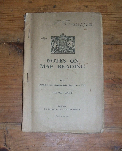 BRITISH ARMY MANUAL map-reading compass sketching Second World War WW2 ...