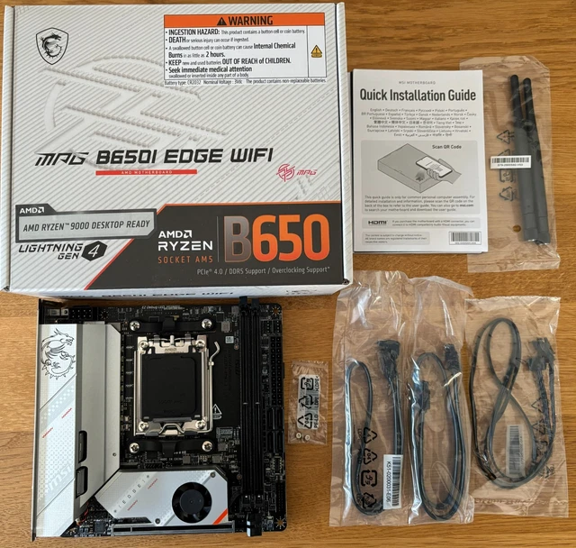 MSI MPG B650I EDGE WIFI Socket AM5 AMD ITX Motherboard £1.16 - PicClick UK