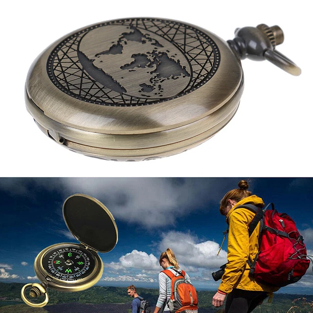 RETRO POCKET WATCH Compass Outdoor Tools Hiking Adventure Camping ...