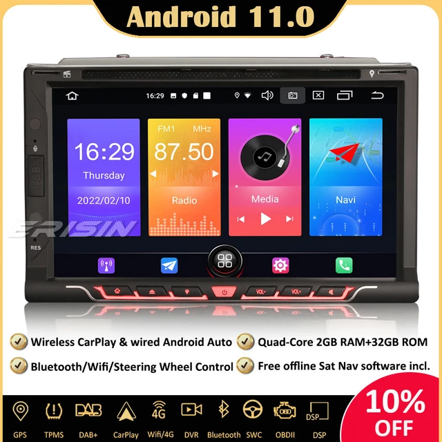 DOUBLE DIN ANDROID 11 GPS Car Stereo DAB+CarPlay BT TNT FM RDS Radio ...