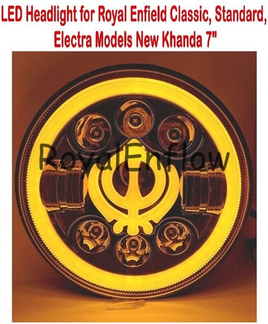 ROYAL ENFIELD NEW Khanda 7" LED Headlight For Classic, Standard ...