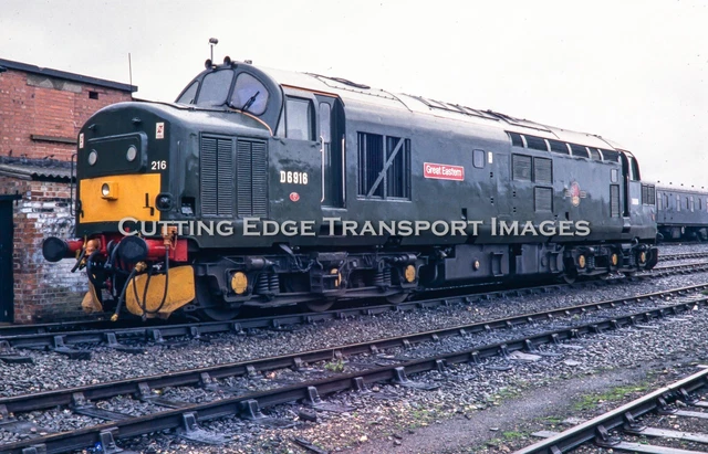 ORIGINAL RAILWAY SLIDE: Class 37 Diesel 37216/D6916 at Norwich? 1992 P ...