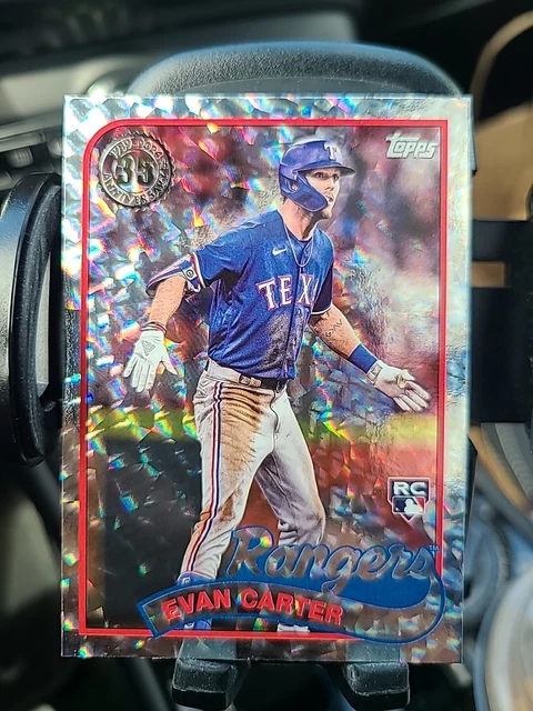FEUILLE ARGENTÉE EVAN Carter 2024 Topps Series 2 1989 RC #89B2-45 Texas ...