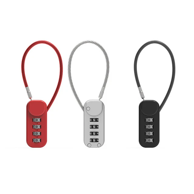 4 DIGIT COMBINATION Code Number Lock With Spring Coil Wire Rope For ...