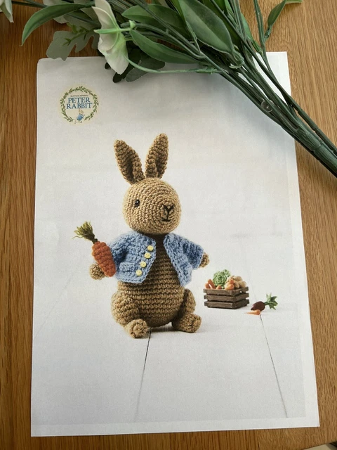 CROCHET PATTERN PETER Rabbit Soft Toy Amigurumi Method DK 20 cm Tall £3 ...