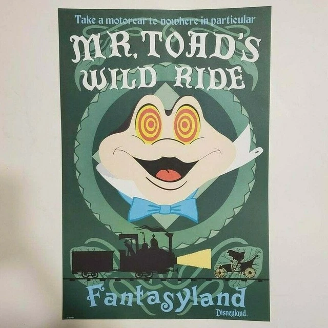 MR. TOADS WILD Ride Poster Authentic Disney 12x18 Disneyland ...
