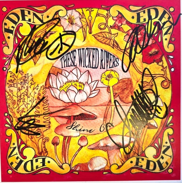 THESE WICKED RIVERS Signed presentation A4 on glossy print by Band ...