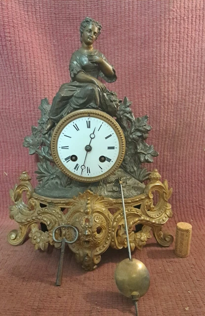 ANCIENNE PENDULE EN régule horloge carillon XIXe EUR 50,00 - PicClick FR
