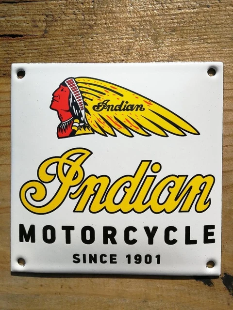 PLAQUE ÉMAILLÉE INDIAN enamel sign no Harley Davidson Kawasaki Ducati ...