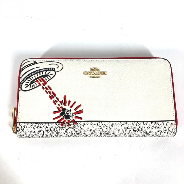 COACH C7800 KEITH Haring Collaboration Mickey Mouse Accordion Zip ...