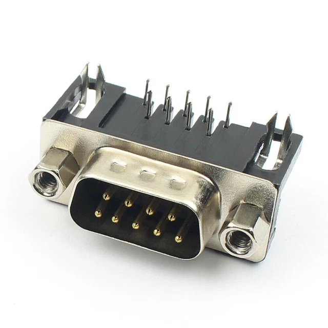 5PCS D-SUB 9 Pin Male Right Angle PCB Connector Plug Socket Adapter 2 ...