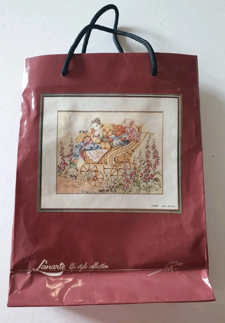 LANARTE LIFE STYLE Collection Teddy Toys Pushchair Tapestry Kit 44x34cm ...