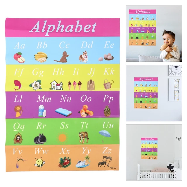 KIDS POSTERS INTERACTIVE Alphabet Wall Chart Preschool Educational ...