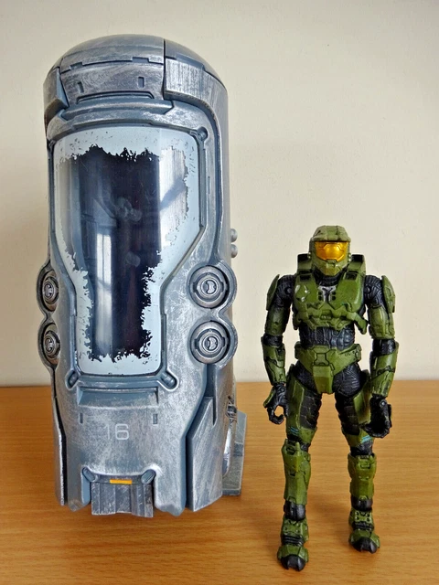 HALO MASTER CHIEF Action Figure & Cryo Chamber Pod 2012 McFarlane ...