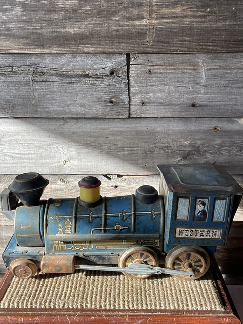 VINTAGE TIN TOY Western Train Trade Mark Modern Toys $25.00 - PicClick CA