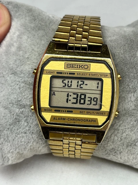 OROLOGIO VINTAGE SEIKO Allarme Digitale Cronografo A904-5199 Tono Oro Batteria Nuova EUR 54,64 ...