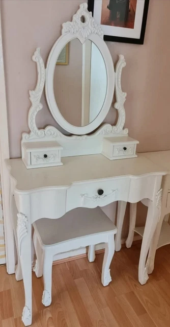 DUNELM TOULOUSE WHITE Dressing Table Vanity Mirror Stool Girls French Furniture 100.00 PicClick UK