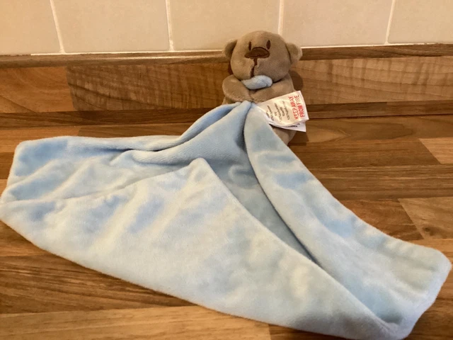 BLUE BABY SOOTHER Plush Blankie Teddy Bear Comforter Studio Soft Toy ...