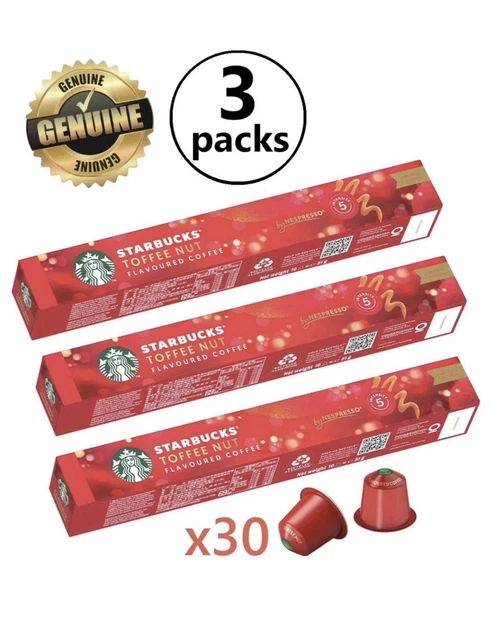 30 X LIMITED Edition Starbucks by Nespresso Toffee Nut Coffee Pods ...