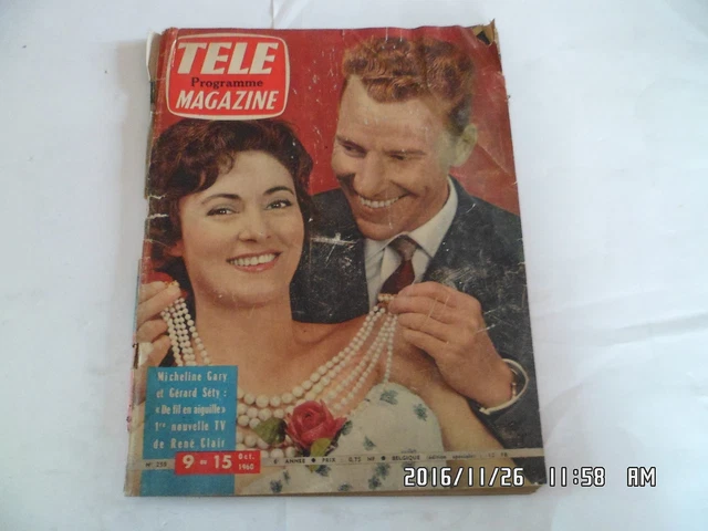 TELE MAGAZINE N°259 09/10/1960 Micheline Gary Gerard Sety H61 EUR 3,00 ...