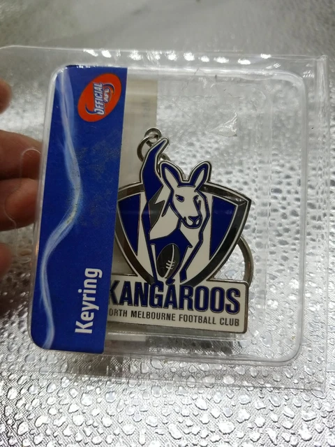 NORTH MELBOURNE KANGAROOS Afl Team Logo Mascot Metal Keyring Key Ring ...