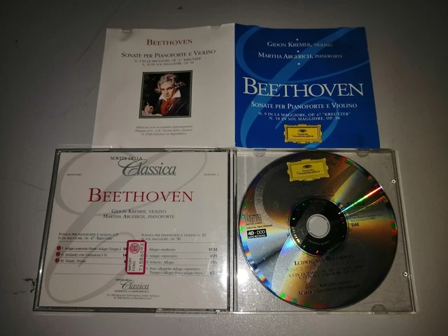 GIDON KREMER MARTHA ARGERICH RARO CD anno 1996 Beethoven sonate piano ...