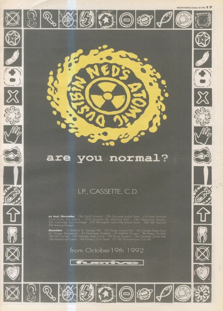 ANEW22 ADVERT 14X11 Ned's Atomic Dustbin : Are You Normal? Album £5.00 ...