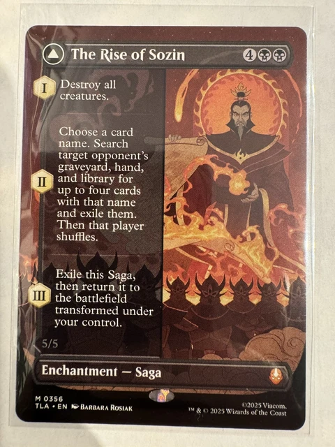 THE RISE OF Sozin Fire Lord Sozin Regular #0356 - Avatar (TLA) MTG NM £ ...