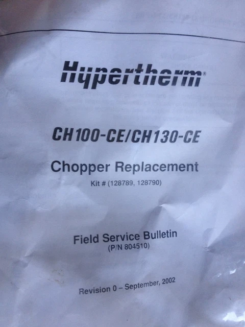 HYPERTHERM CHOPPER MODULE CH100-CE/CH130-CE $750.00 - PicClick