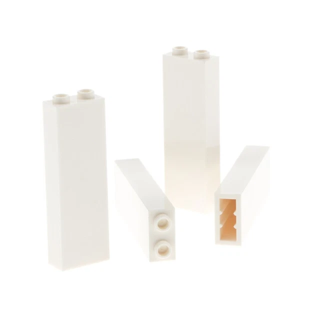 4X LEGO CONSTRUCCIÓN Piedra 1x2x5 Blanco Soporte Columna Mota Hueco ...