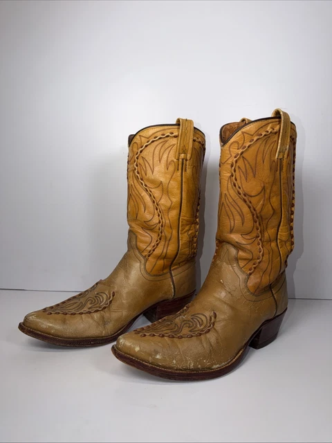 DAN POST 6622 Bucklace Western Cowboy Boots Tan Leather Men’s Size 11 D ...