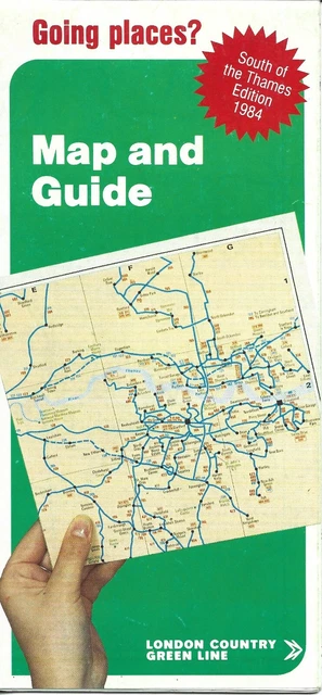 LONDON COUNTRY GREEN Line Map And Guide - South Of The Thames 1984 £1. ...
