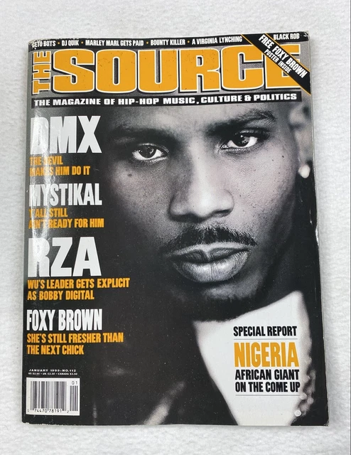 THE SOURCE MAGAZINE January 1999 No. 112 DMX RZA Mystikal Foxy Brown ...
