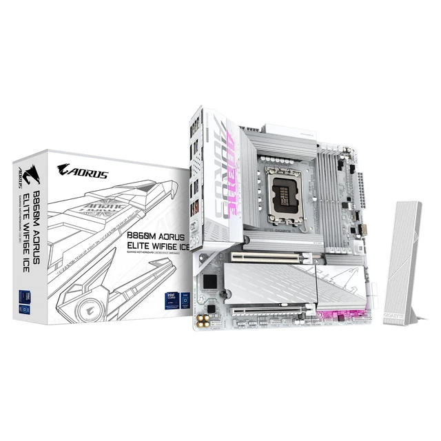 GIGABYTE B860M AORUS ELITE WIFI6E ICE Intel 1851 Socket Motherboard ...