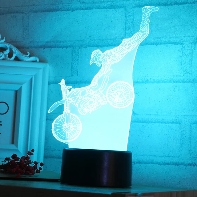 3D LED MOTORCYCLE Shape Visual Lamp Colorful Touch No Battery £17.58 ...