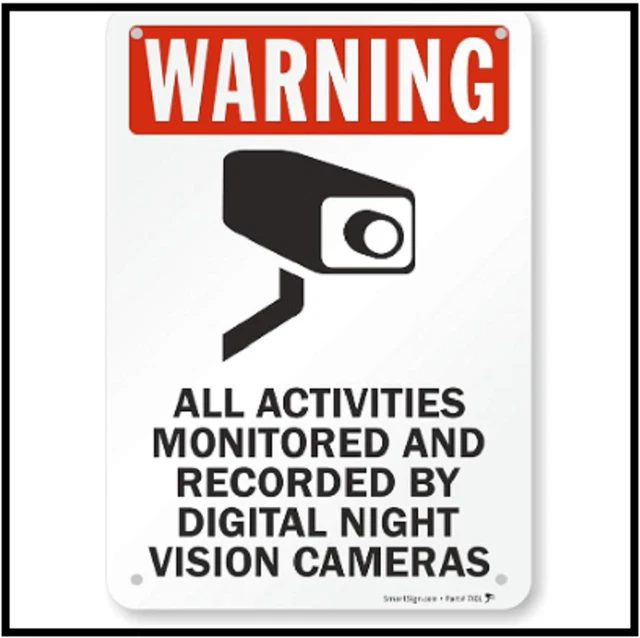 SMARTSIGN PLASTIC SIGN, Legend "Warning: Monitored by Night Vision ...