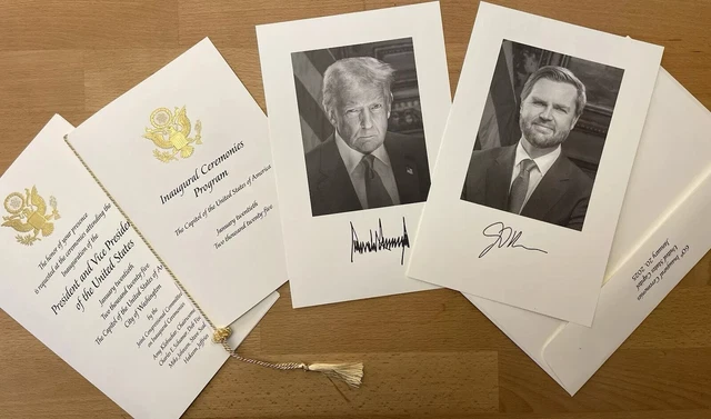 2025 DONALD TRUMP Vance Inauguration Invitation Program Picture Map ...