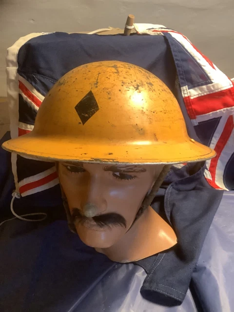 WW2 BRITISH MKII steel helmet Home Front Gas Identification Service ...