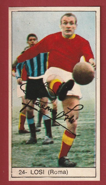 FIGURINA CALCIATORI BAGGIOLI Calcio Italia 1965 Autografo #24 Roma Losi ...