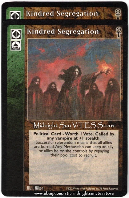 KINDRED SEGREGATION X2 Camarilla Edition V:TES VTES Vampire CCG EUR 1 ...