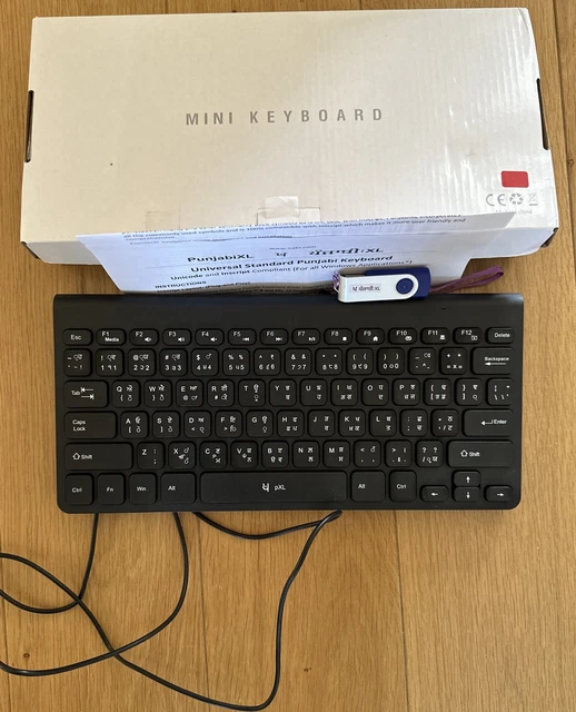 PUNJABI MECHANICAL KEYBOARD, PunjabiXL, QWERTY/Inscript USB Mini for PC ...
