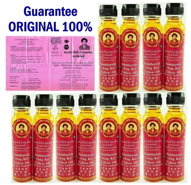 BEST THAI HER100% Natural Yellow Oil Somthawin-angki 24cc Pain Relief 12 Bottles £143.99 ...