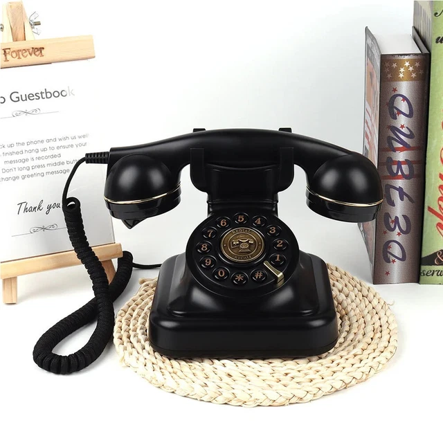 VINTAGE CORDED DESK Dial Phone with Ringer Control Redial Dial Button ...