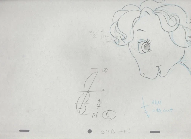 MY LITTLE PONY Cartoon Animation Pencil Drawing LOT of 2 M5 & R13-7 £17 ...