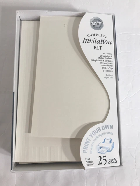 KIT D'INVITATION COMPLET Wilton imprimer vos propres 25 ensembles de ...