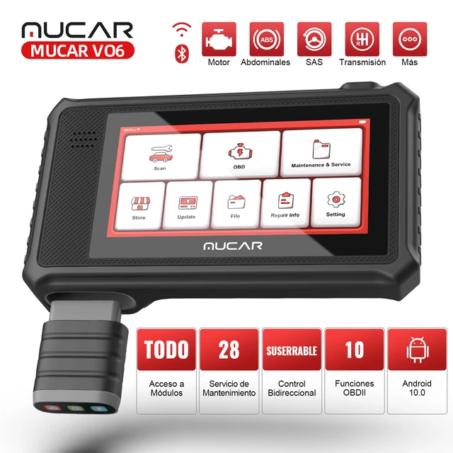 MUCAR VO6 COCHE OBD2 Escáner Herramienta de diagnóstico de todos los ...