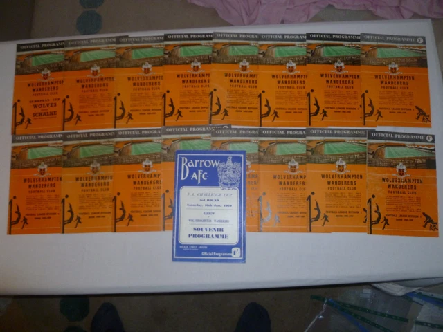 17 X 1950S 58/59 Wolves Football Programmes Job Lot Collection Black ...