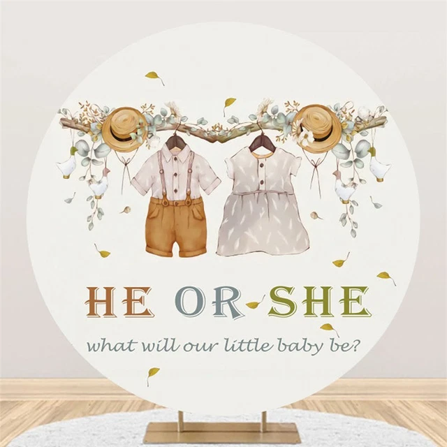 CUTE LITTLE DRESS And Suits Round Baby Shower Backdrop $37.79 - PicClick AU